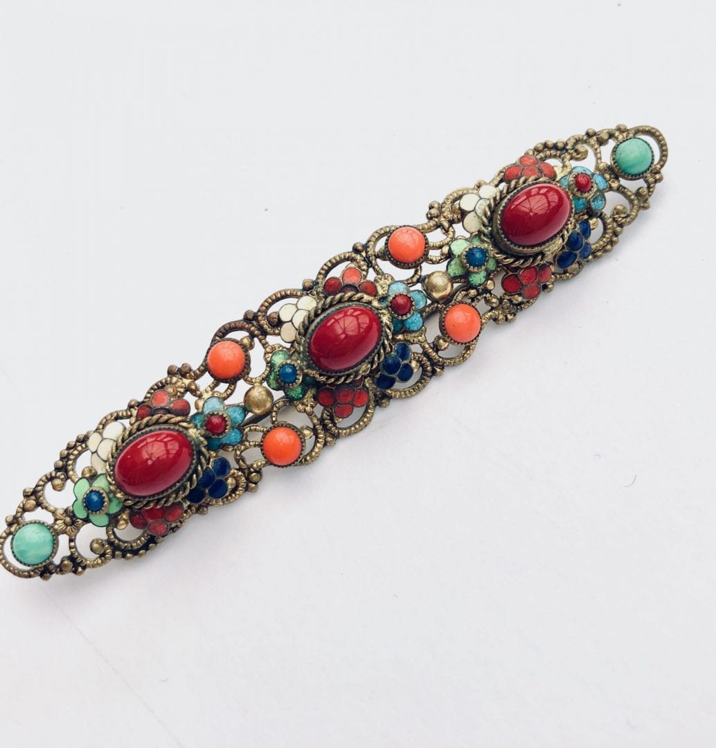 Neiger 1920s Enamelled Brooch - Jewels Past | Vintage Costume Jewellery